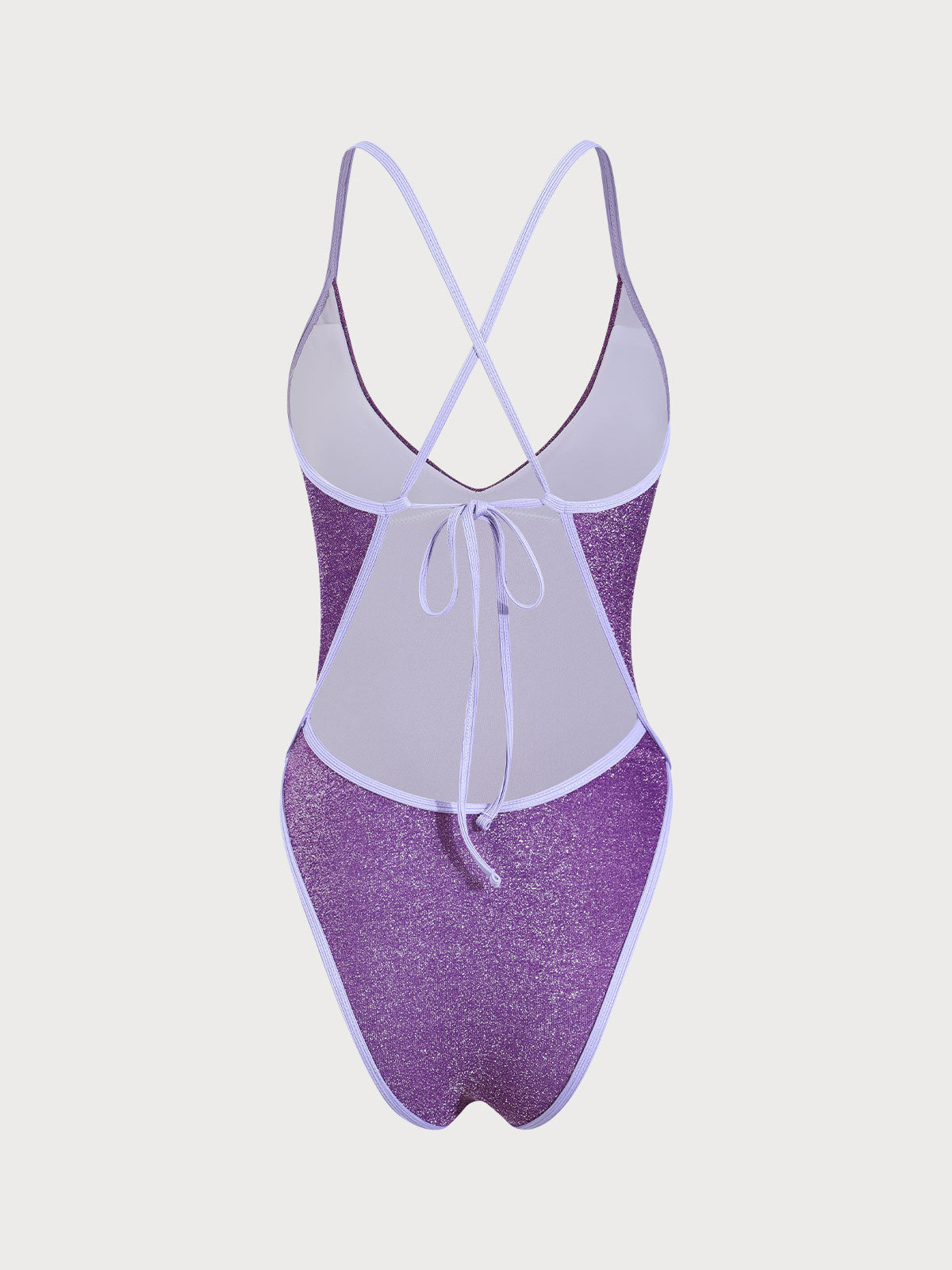 Purple Lurex Backless One Piece Swimsuit And Reviews Purple One
