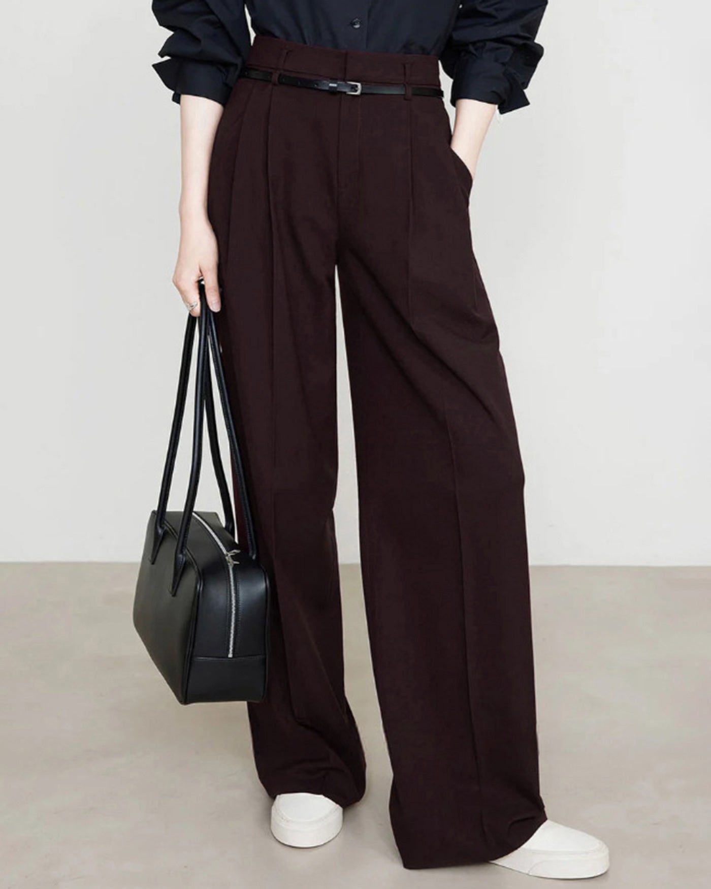 Dark Red Casual Pants & Reviews - Dark Red - Bottoms | RIHOAS