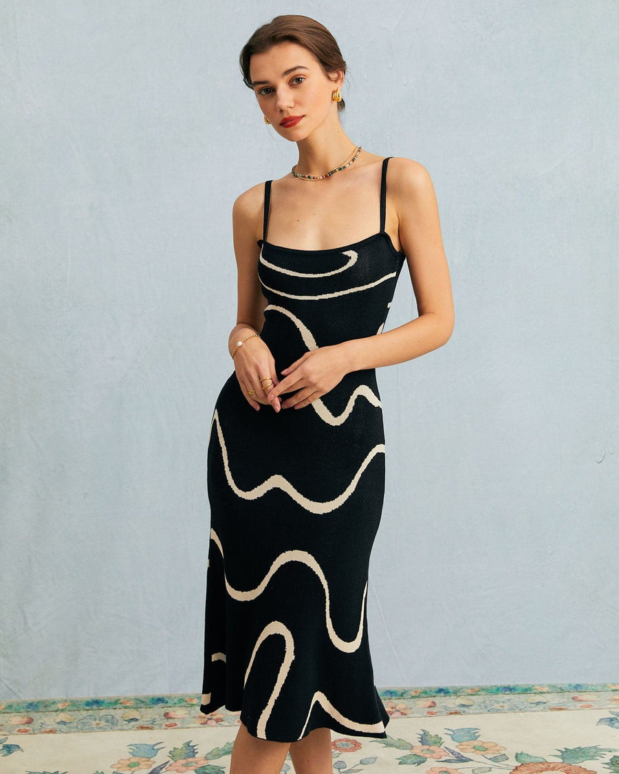 The Black Wave Mermaid Hem Knit Midi Dress - Women's Knit Sleeveless ...